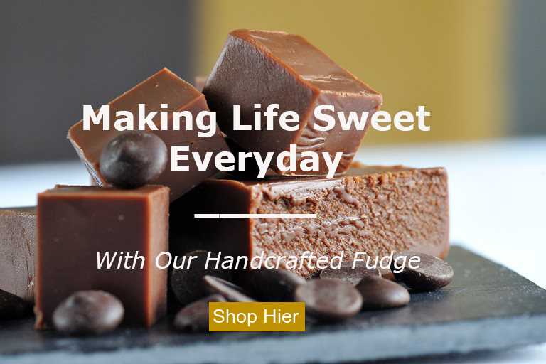 The Fudge Factory- homemade fudge. Snoep van karamel en chocolade